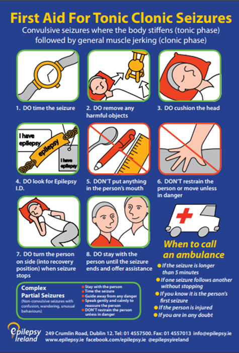 Seizure first aid | Epilepsy Ireland